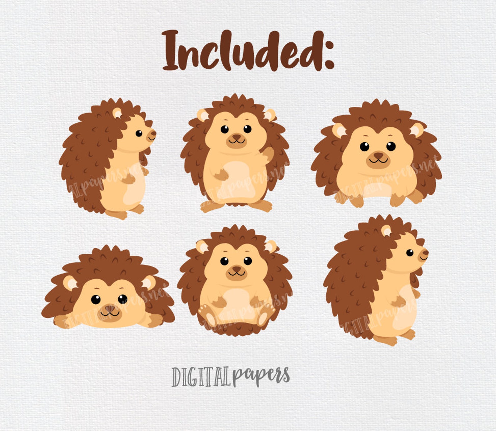 Hedgehog Clipart Woodland Animals Fall Graphics Woodland - Etsy