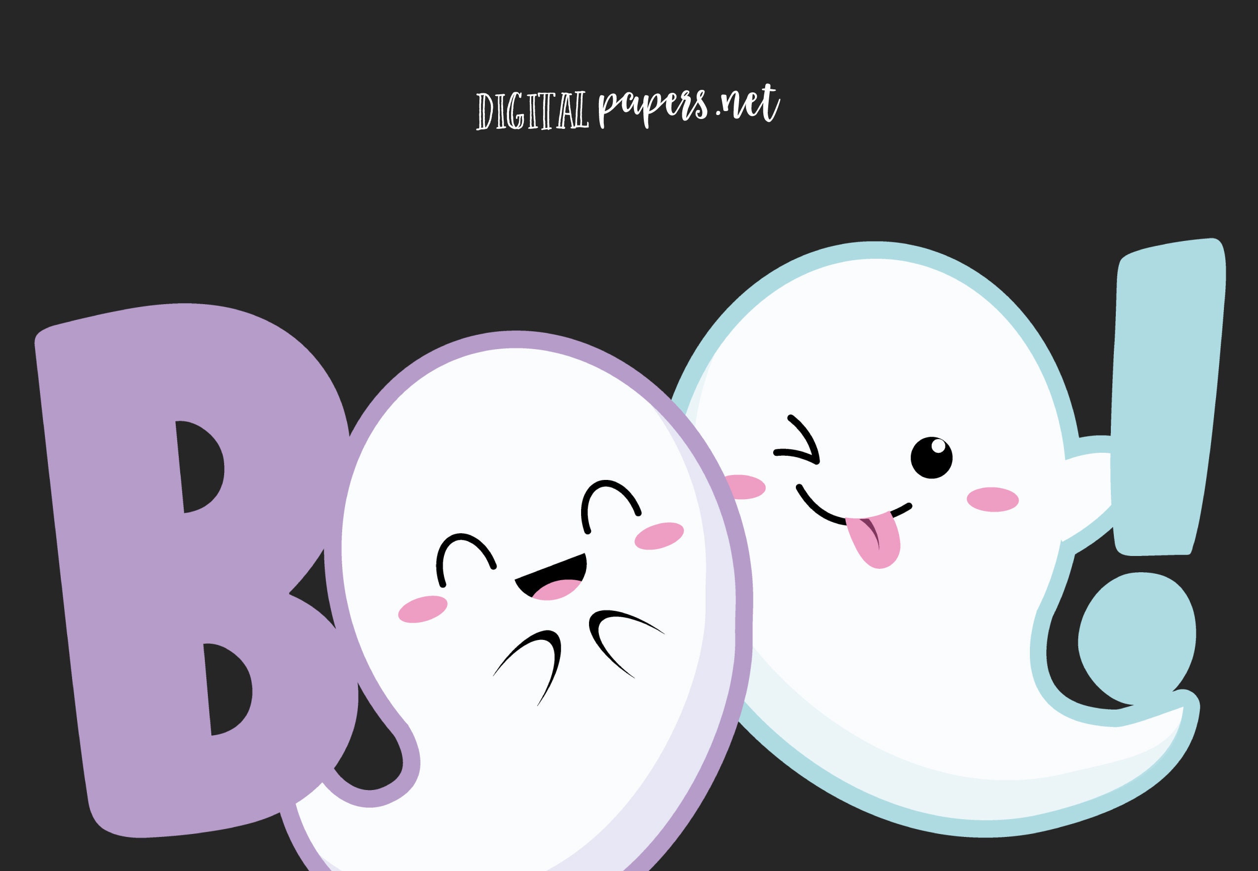 Cute Ghost, Halloween Clipart, Not so Scary, Ghost Clipart, Kawaii ...