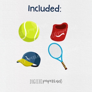 Tennis Clipart, Sports Party, Png Clipart, Eps Vector, COMMERCIAL Use ...