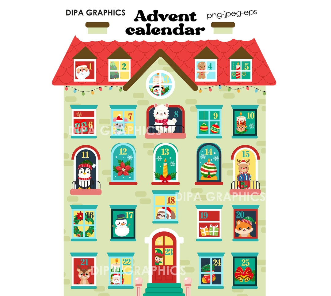 Advent Calendar House, Christmas Decorations, Printable Advent Calendar ...
