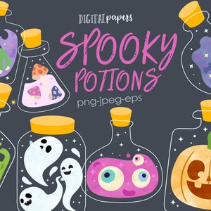 Potion Clipart, Halloween Clipart, Witch, Ghost Clipart, Pumpkin ...