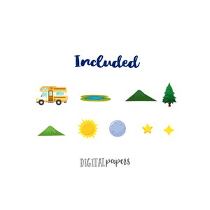 Happy Camper Clipart, Camping Clipart, Glamping, Camper Clipart, Summer ...
