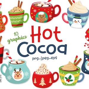 Hot Chocolate Mug, Christmas Clipart, Hot Cocoa, Winter Clip Art ...