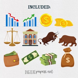 Finances Clipart, Money Clip Art, Investment Clipart, Bill Clipart, EPS ...