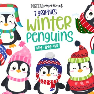 Winter Penguin Clipart, Winter Animals, Winter Clip Art, Cute Penguin ...