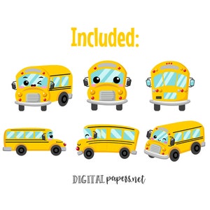 Yellow School Bus Clipart: Back to School Graphics (PNG, Vector, EPS ...