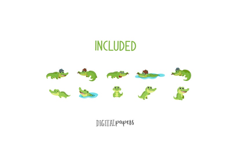 Daddy & Me Alligator Clipart: Father's Day Graphics (digital Download ...