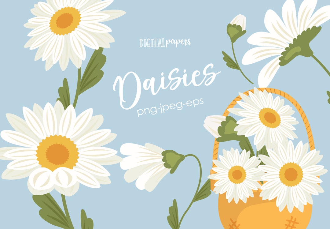 Daisy Doodles, Daisy Clipart, Daisies Clipart, Vector, Garden Clipart ...