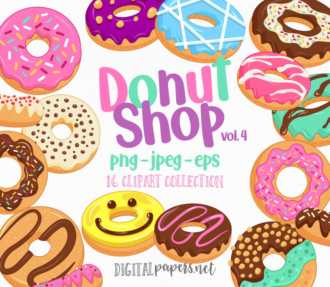 Donut Clipart, Sprinkles Clipart, Doughnut Clipart, Pastry Clipart ...
