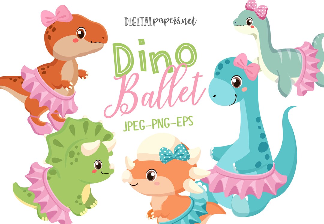 Dinosaur Ballet, Ballerina Clipart, Ballet Clipart, Trex, Triceratops ...