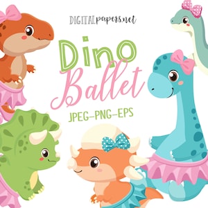 Dinosaur Ballet, Ballerina Clipart, Ballet Clipart, Trex, Triceratops ...