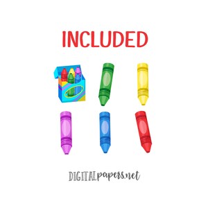 Crayon Clipart: School Supplies, PNG, Vector (commercial Use, Instant ...