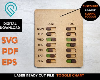 Weekly Am Pm List | Etsy