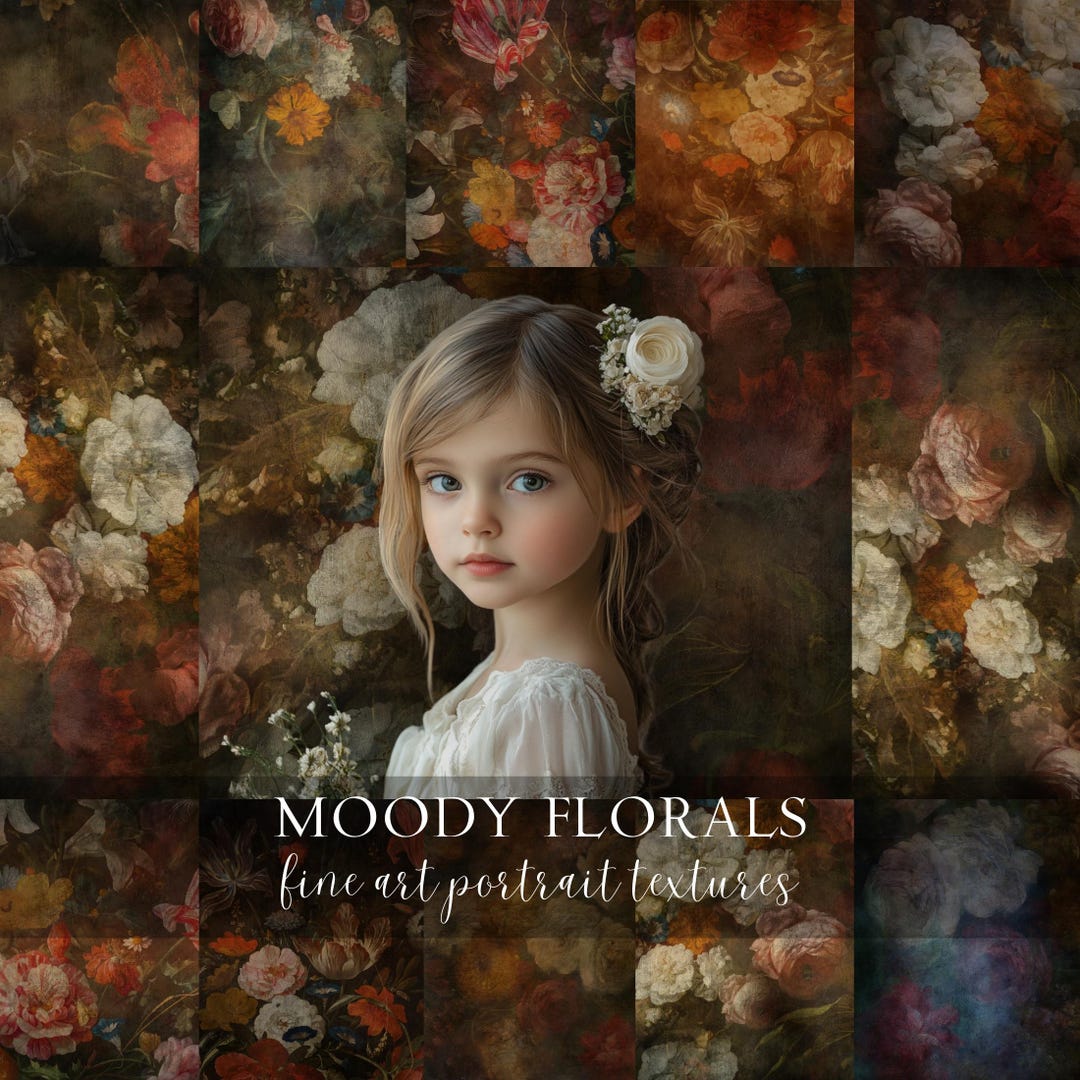 Moody Florals Fine Art Portrait Texture Photo Background Maternity ...