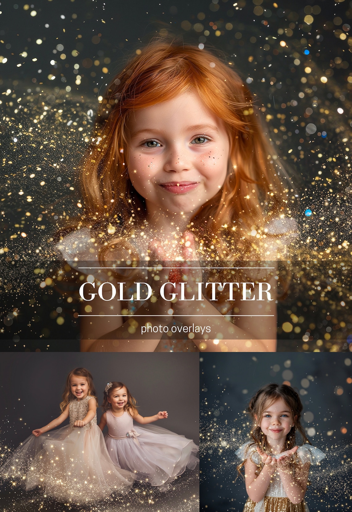 Gold Glitter Photo Overlays Photoshop Effect for Composite Photography ...