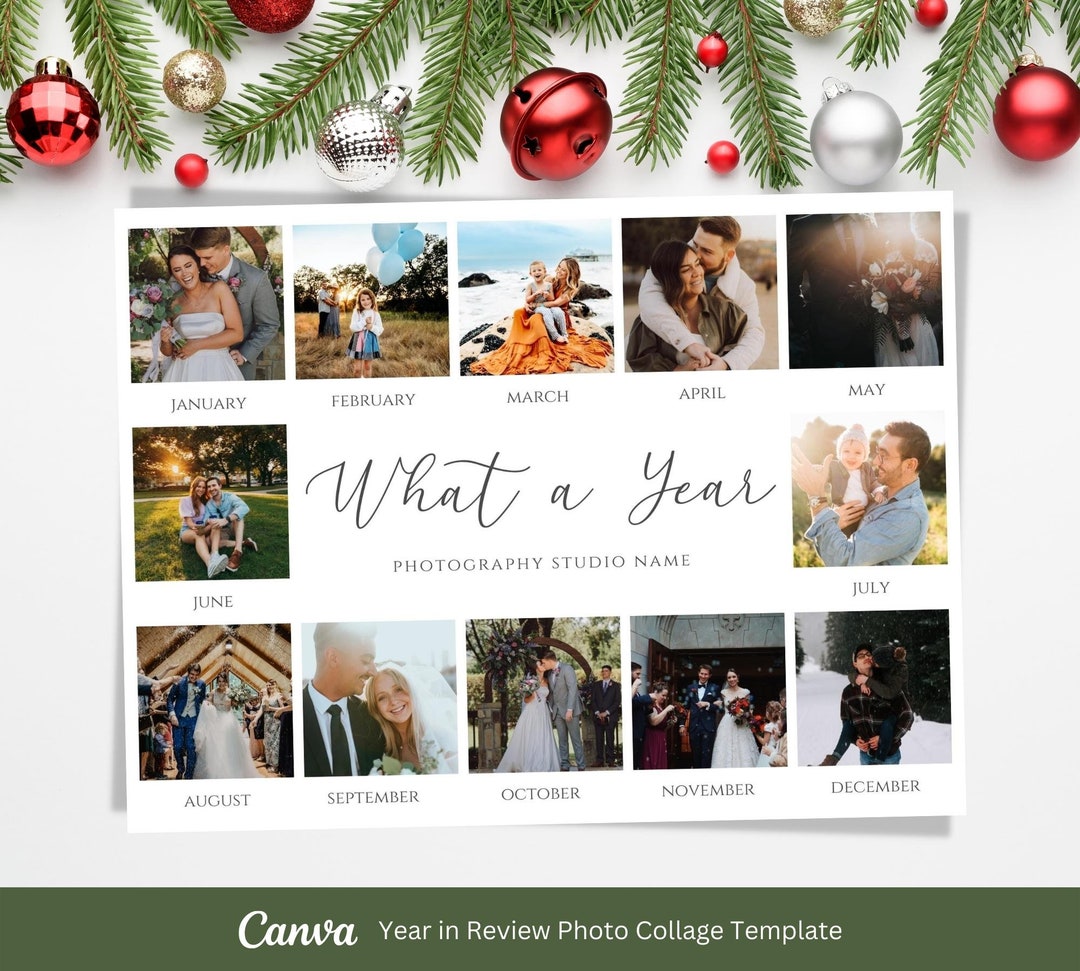 What a Year Canva Template, Photo Collage Template, Digital Download - Etsy