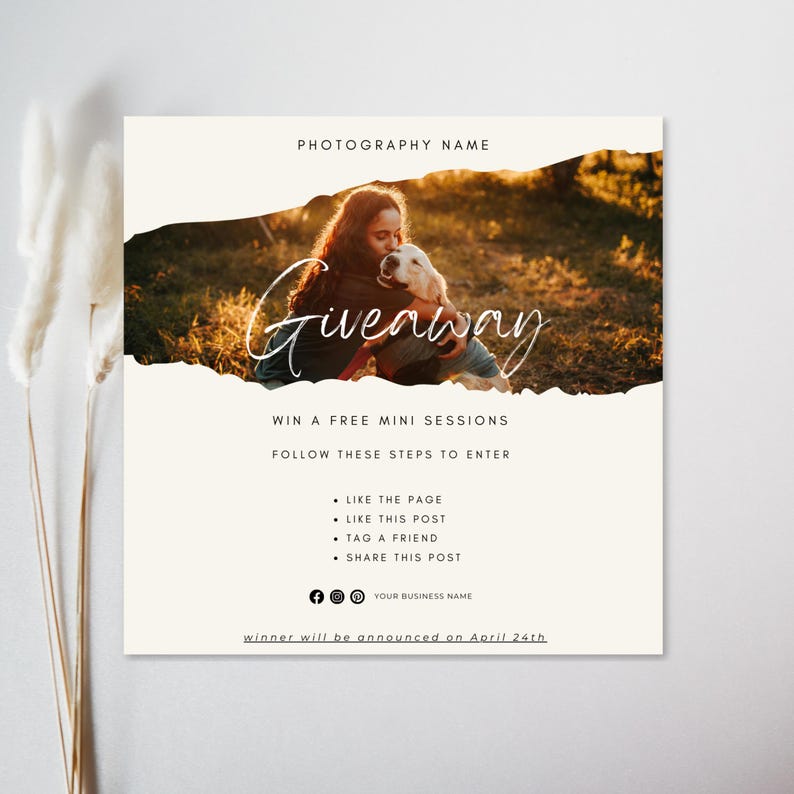 Photo Mini Session Giveaway Photography Canva Editable Template, Mini ...