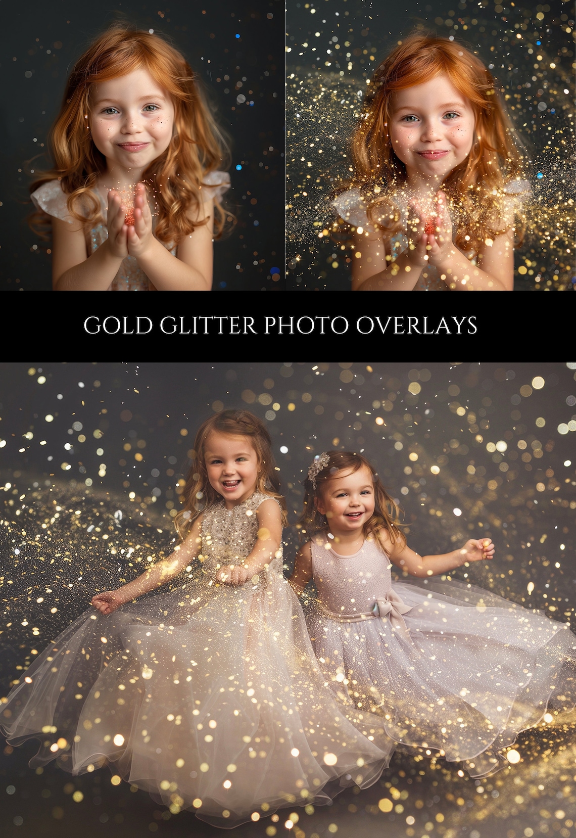 Gold Glitter Photo Overlays Photoshop Effect for Composite Photography ...