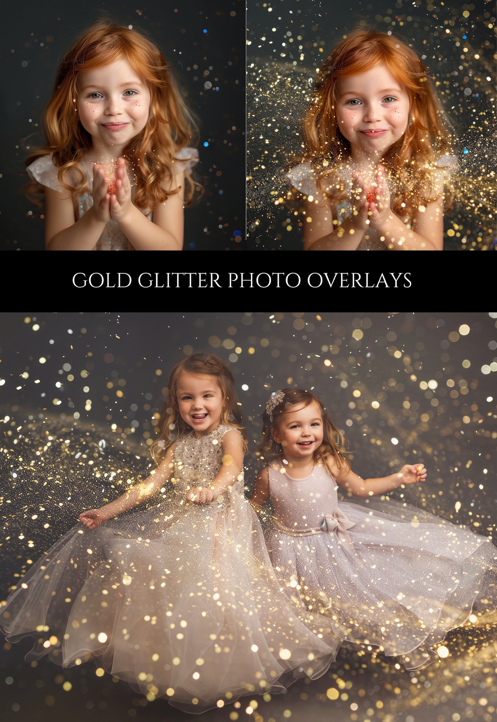 Gold Glitter Photo Overlays Photoshop Effect for Composite Photography ...