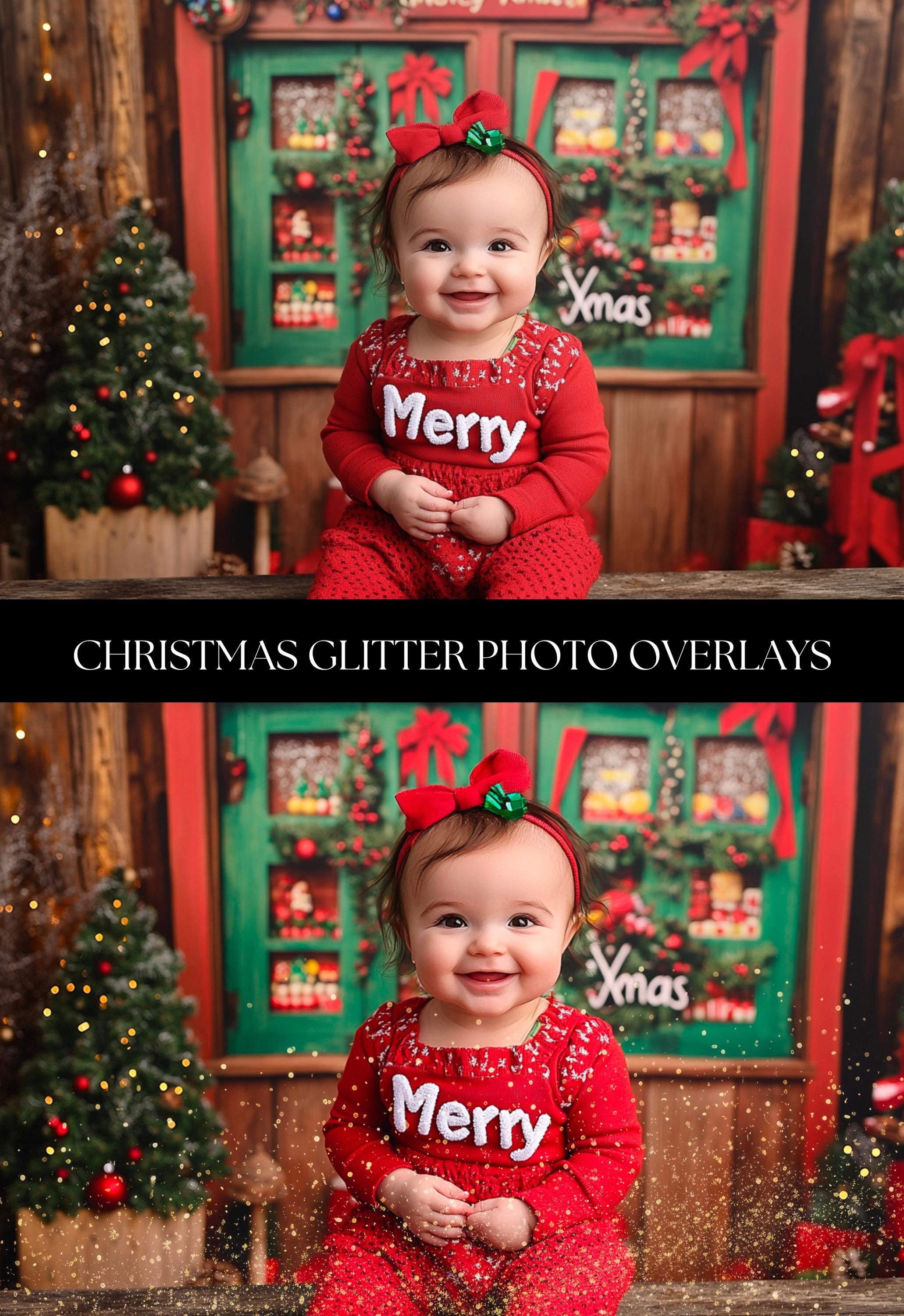65 Christmas Glitter Photoshop Overlays, Blowing Glitter Photo Effect ...
