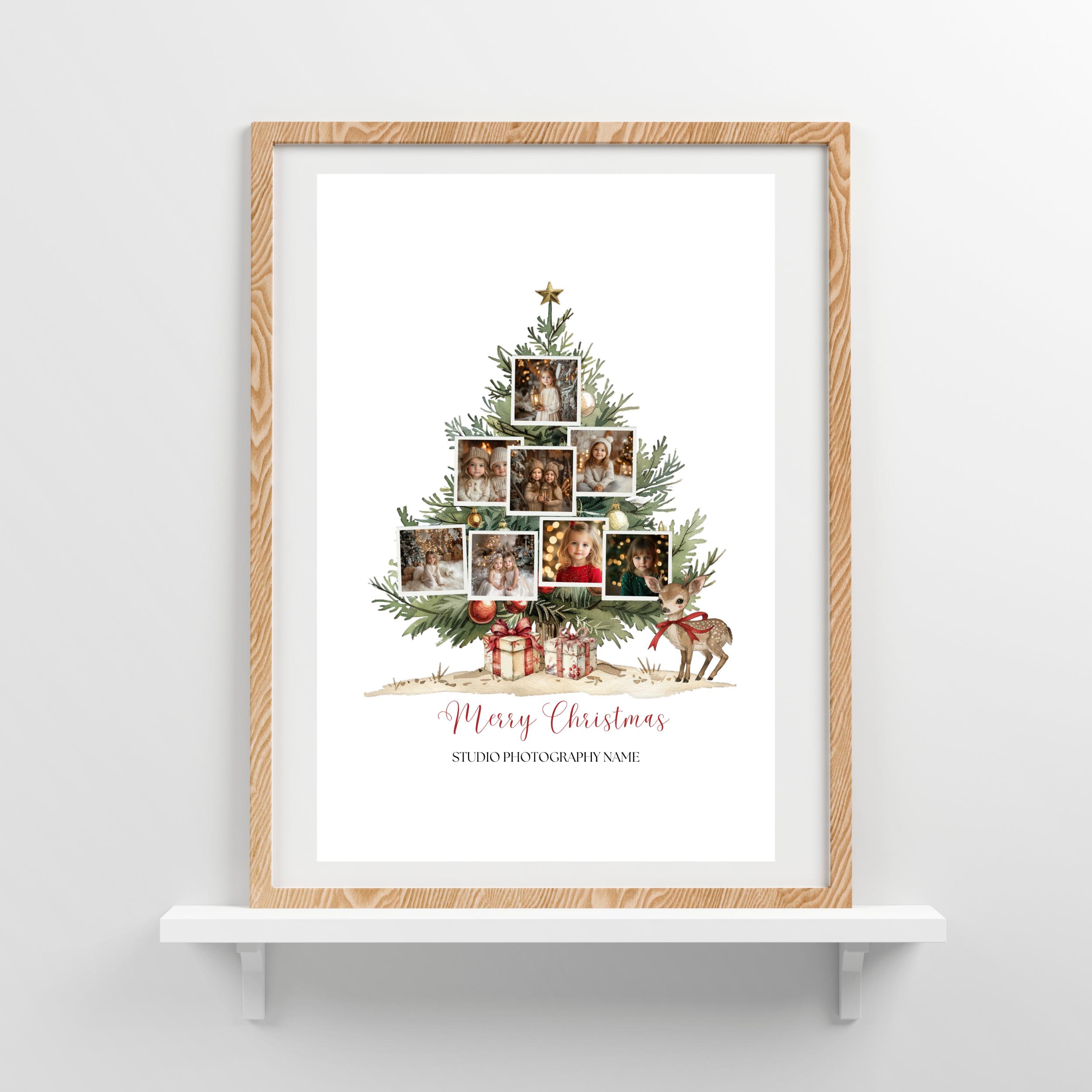 Christmas Tree Photo Collage Template: Editable Holiday Poster (digital ...