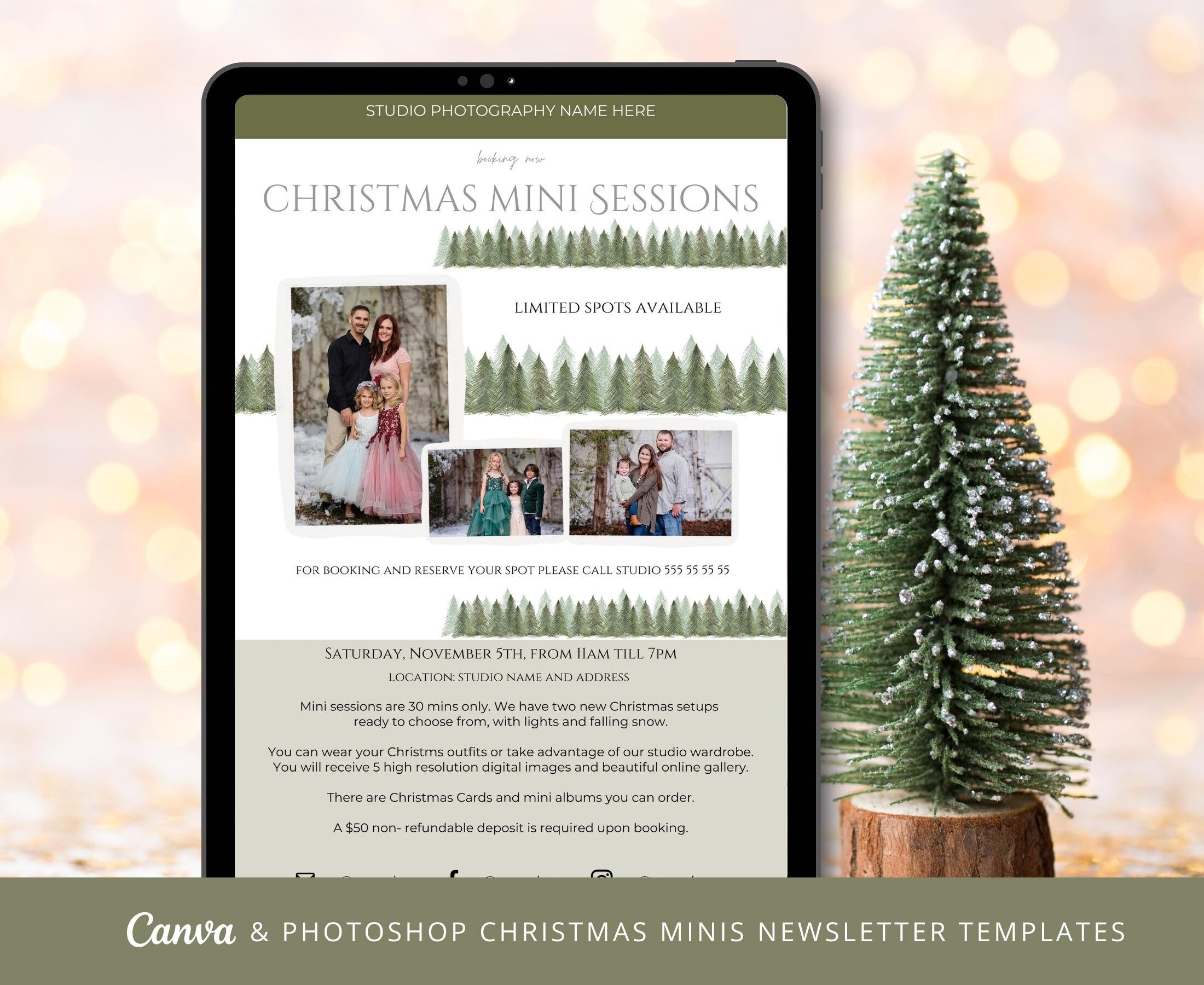 Christmas Email Newsletter Canva and Photoshop Template for ...