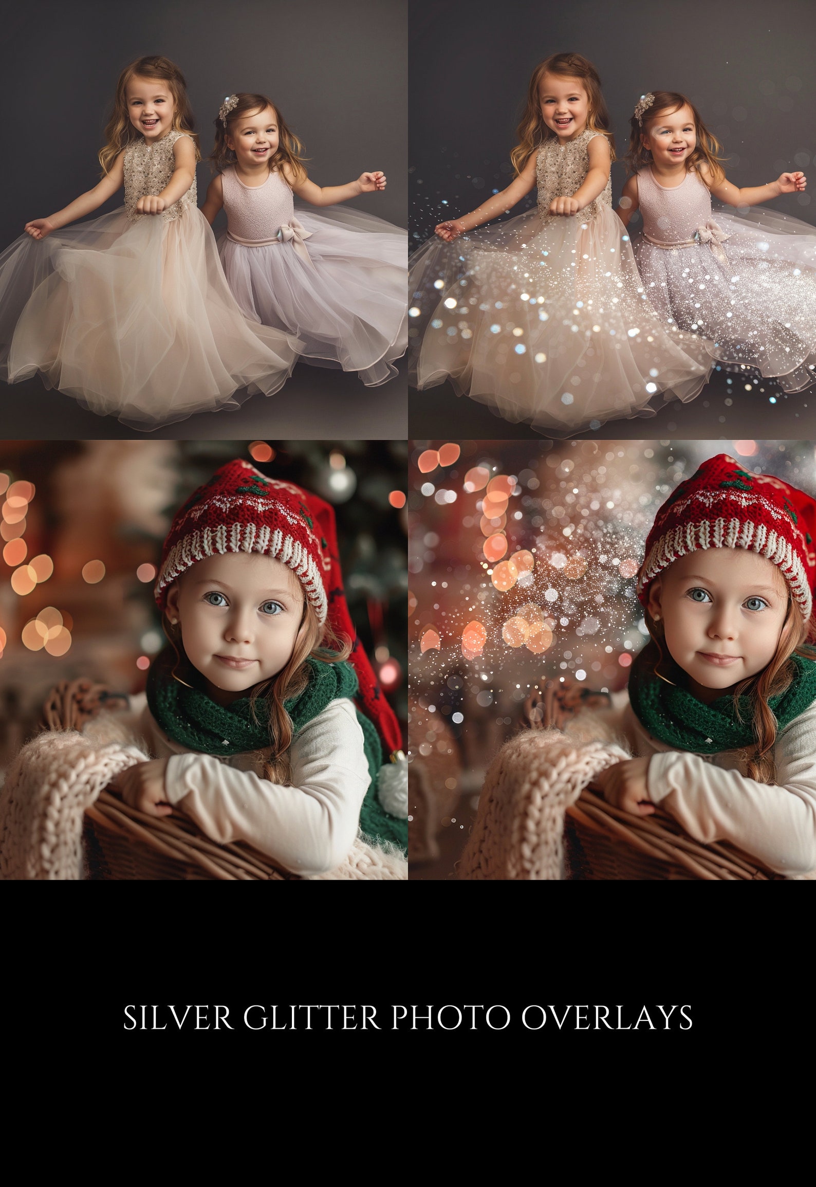42 Silver Glitter Photo Overlays Photoshop Effect for Composite ...