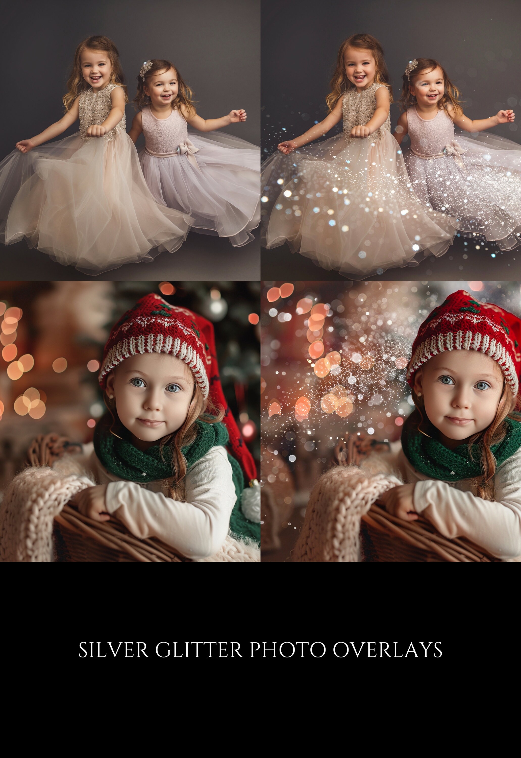 42 Silver Glitter Photo Overlays Photoshop Effect for Composite ...