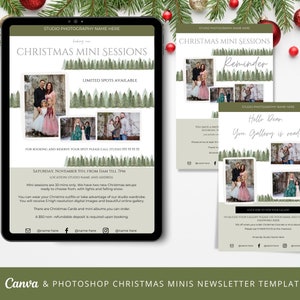 Christmas Email Newsletter Canva and Photoshop Template for ...