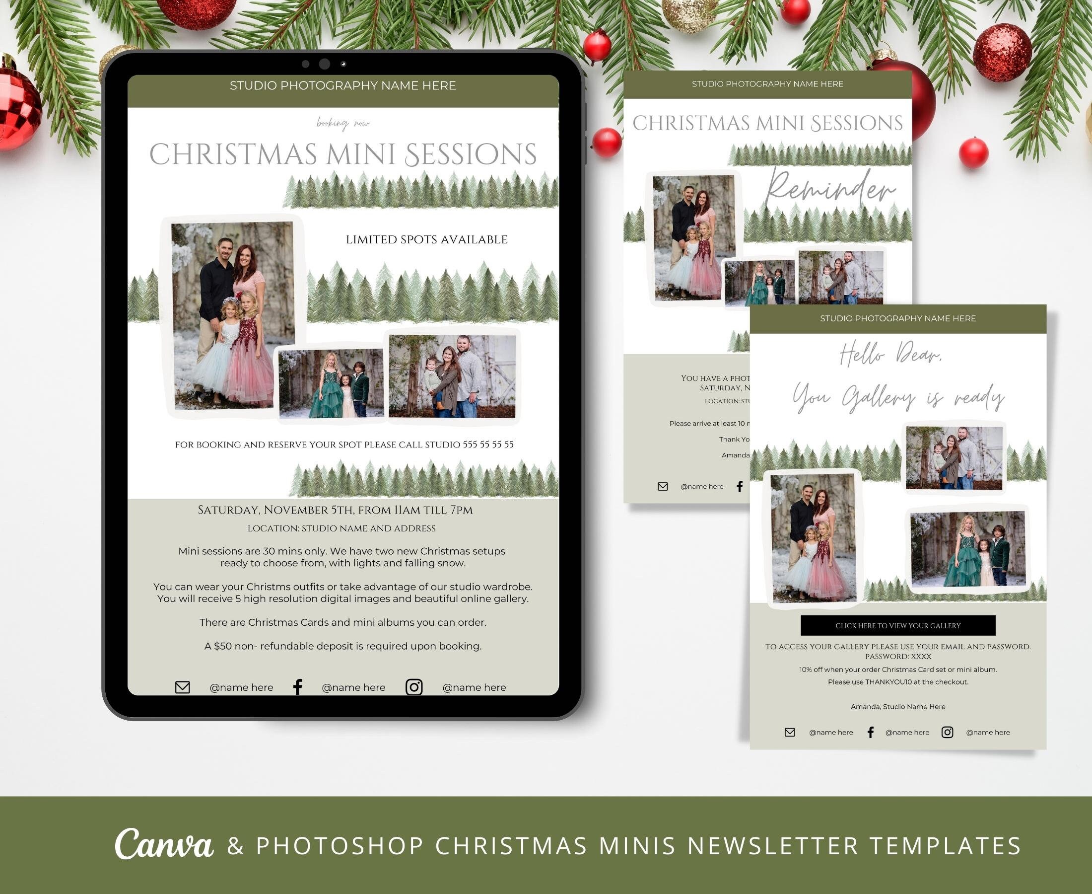 Christmas Email Newsletter Canva and Photoshop Template for ...