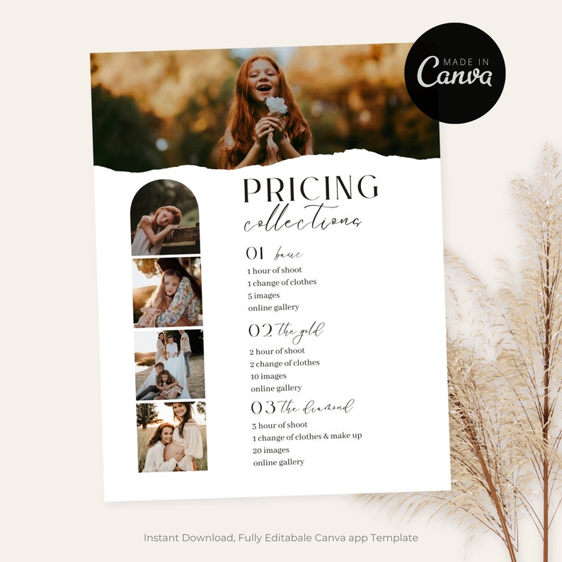 Pricing Guide Template for Photographers, Price List, Family Mini ...