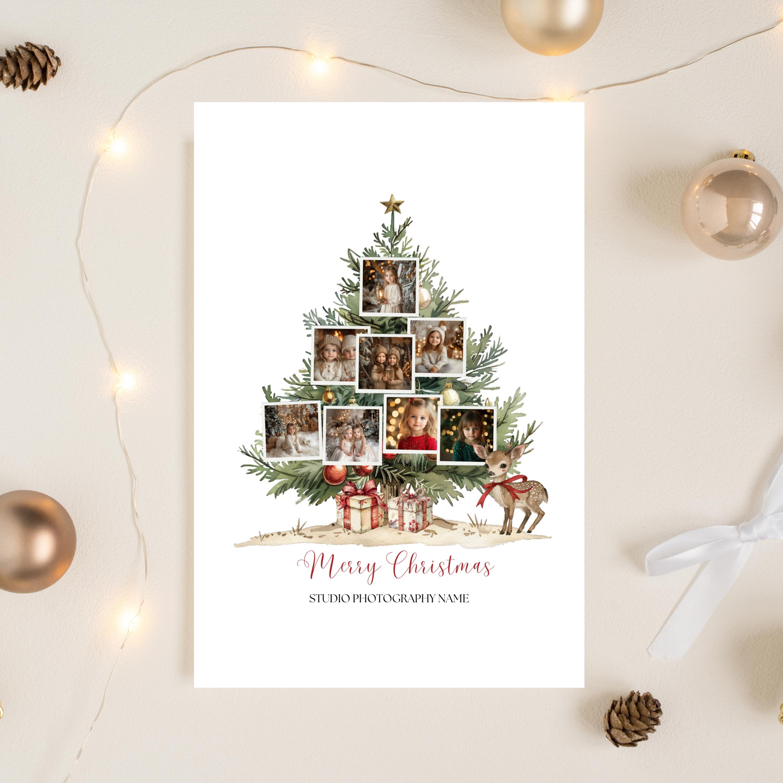 Christmas Tree Photo Collage Template: Editable Holiday Poster (digital ...