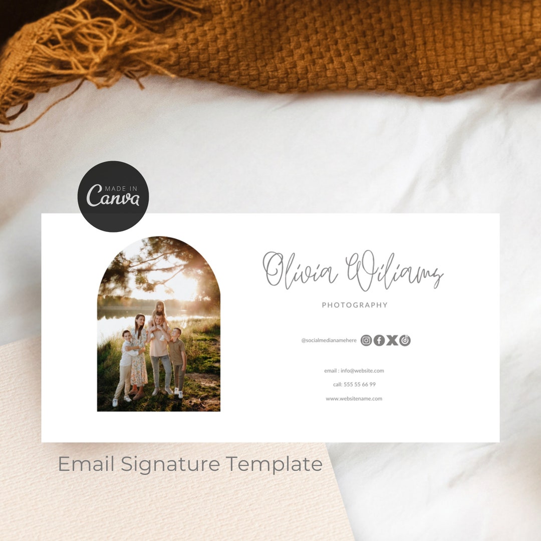 Photographer Email Signature Template: Modern Canva Design (digital ...