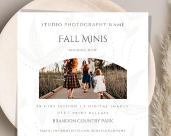 Fall Minis Session Canva and Photoshop Template, Fall Template, Mini ...
