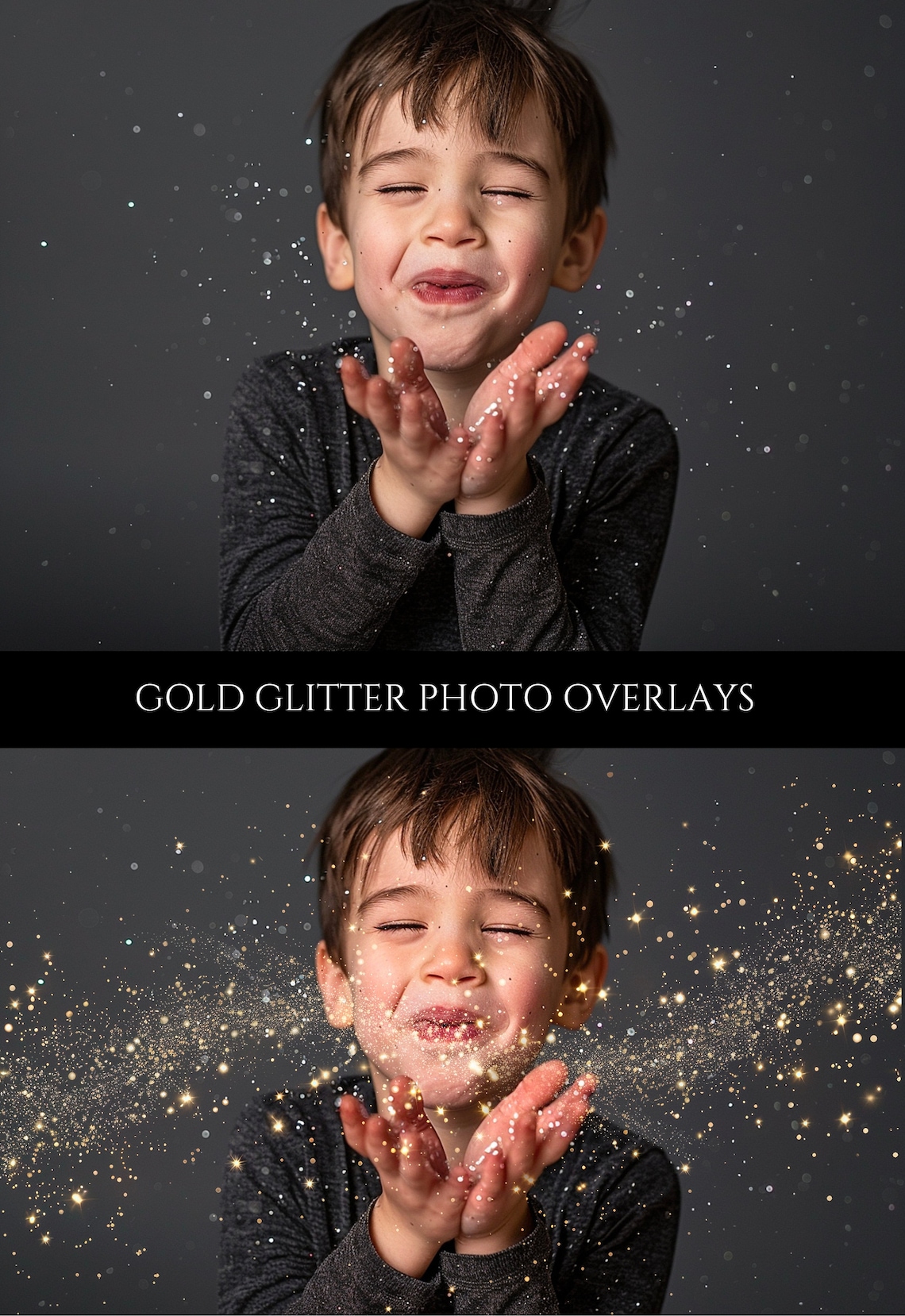Gold Glitter Photo Overlays Photoshop Effect for Composite Photography ...