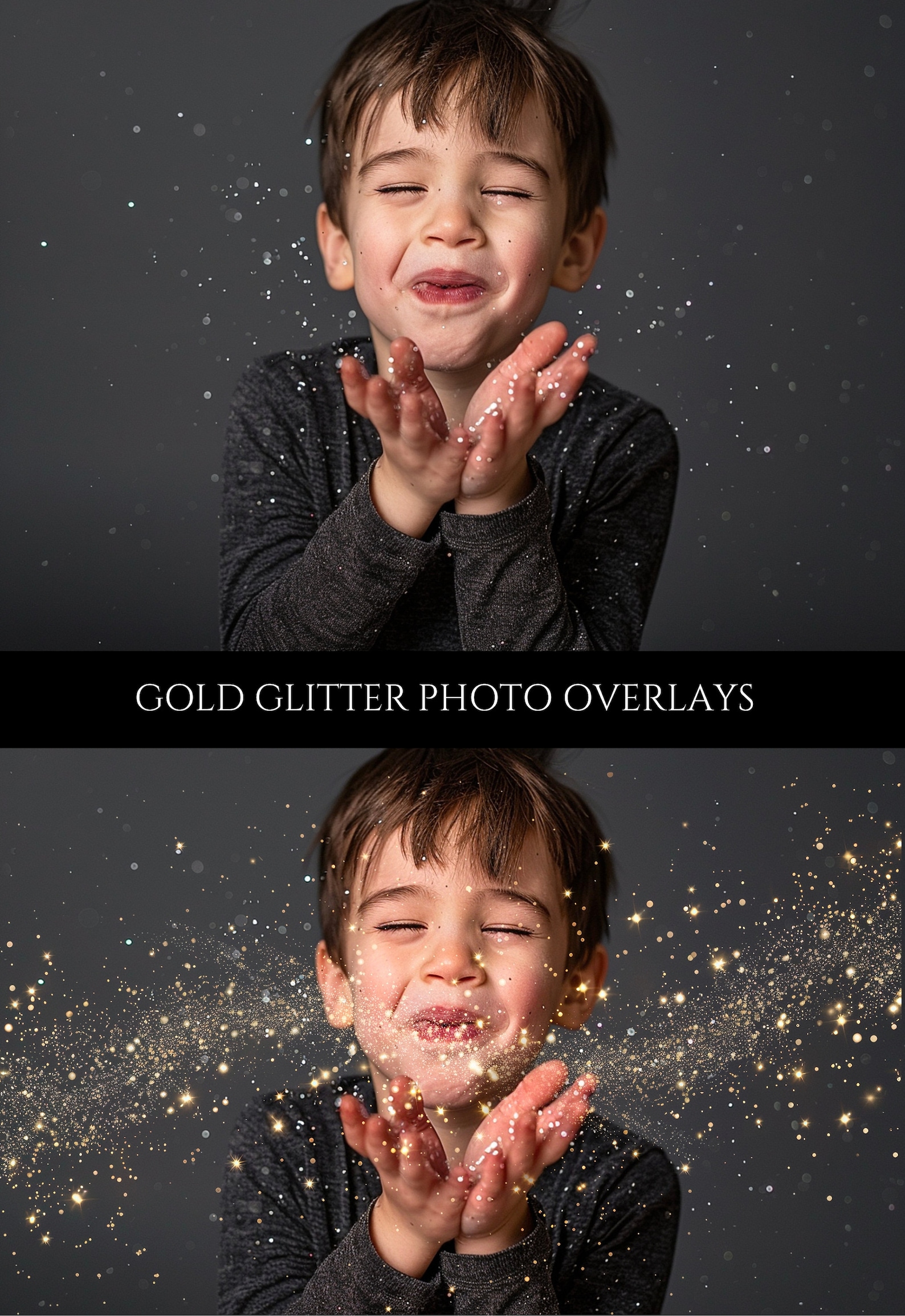 Gold Glitter Photo Overlays Photoshop Effect for Composite Photography ...