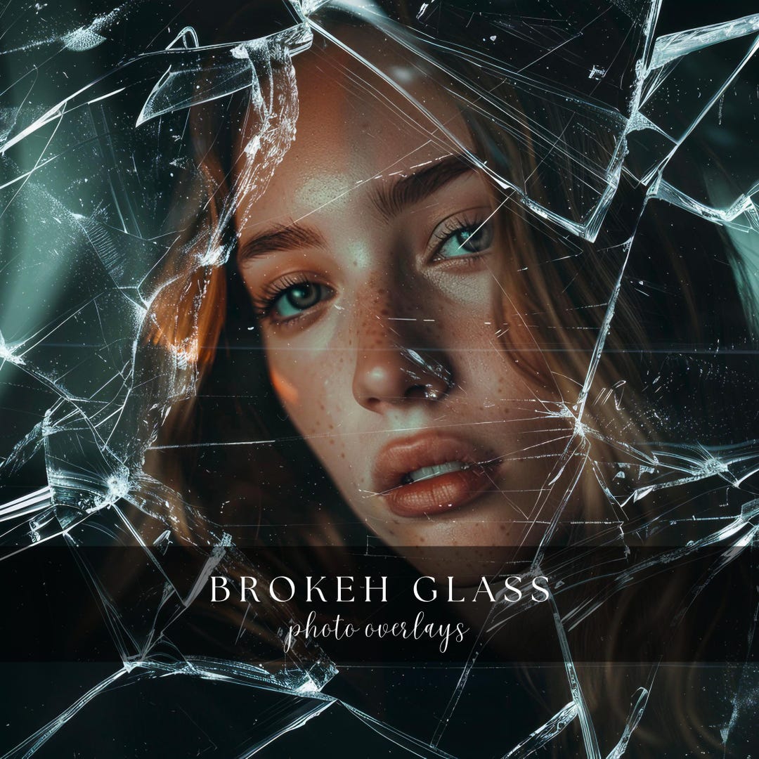 Broken Glass Overlays, Shattered Cracked Glass Photoshop Overlays ...