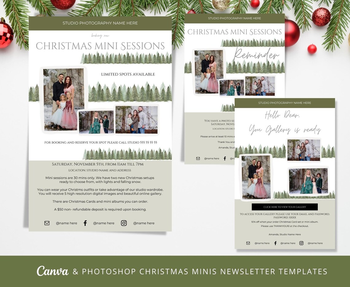 Christmas Email Newsletter Canva and Photoshop Template for - Etsy