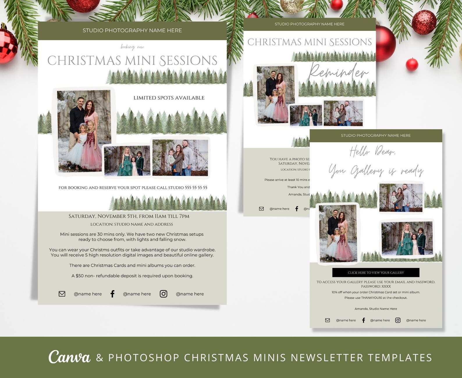 Christmas Email Newsletter Canva and Photoshop Template for ...