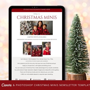 Christmas Mini Sessions Email Newsletter Template for Canva and ...