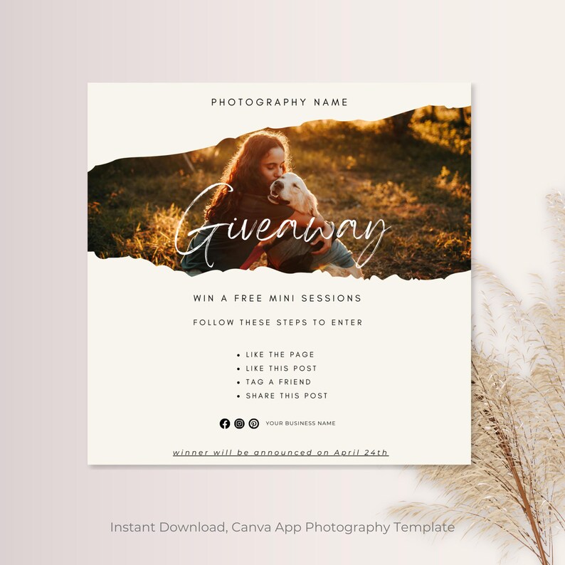 Photo Mini Session Giveaway Photography Canva Editable Template, Mini ...