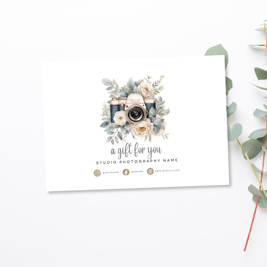 Photography Gift Certificate, Canva Template, Printable Photo Session ...