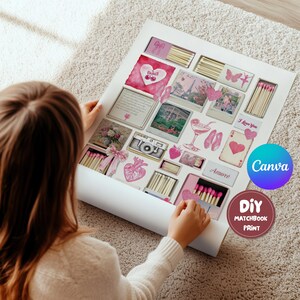 Pink Matchbox Digital Download DIY Canva Template Personalized ...
