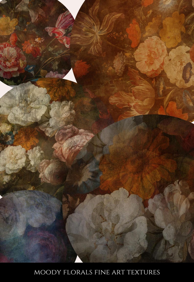 Moody Florals Portrait Texture Overlays: Fine Art Photography (digital ...