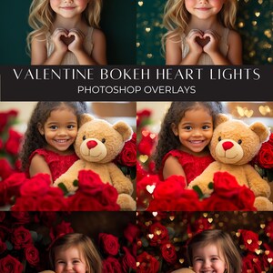 Valentine Heart Bokeh Light Photoshop Photo Effect Overlays for ...