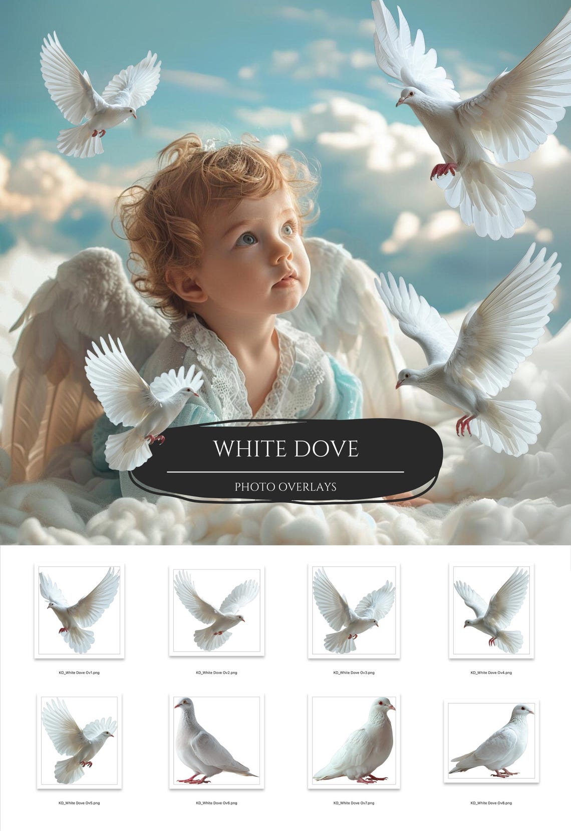 White Dove Photoshop PNG Overlays Wedding Doves Overlay Peace Birds ...