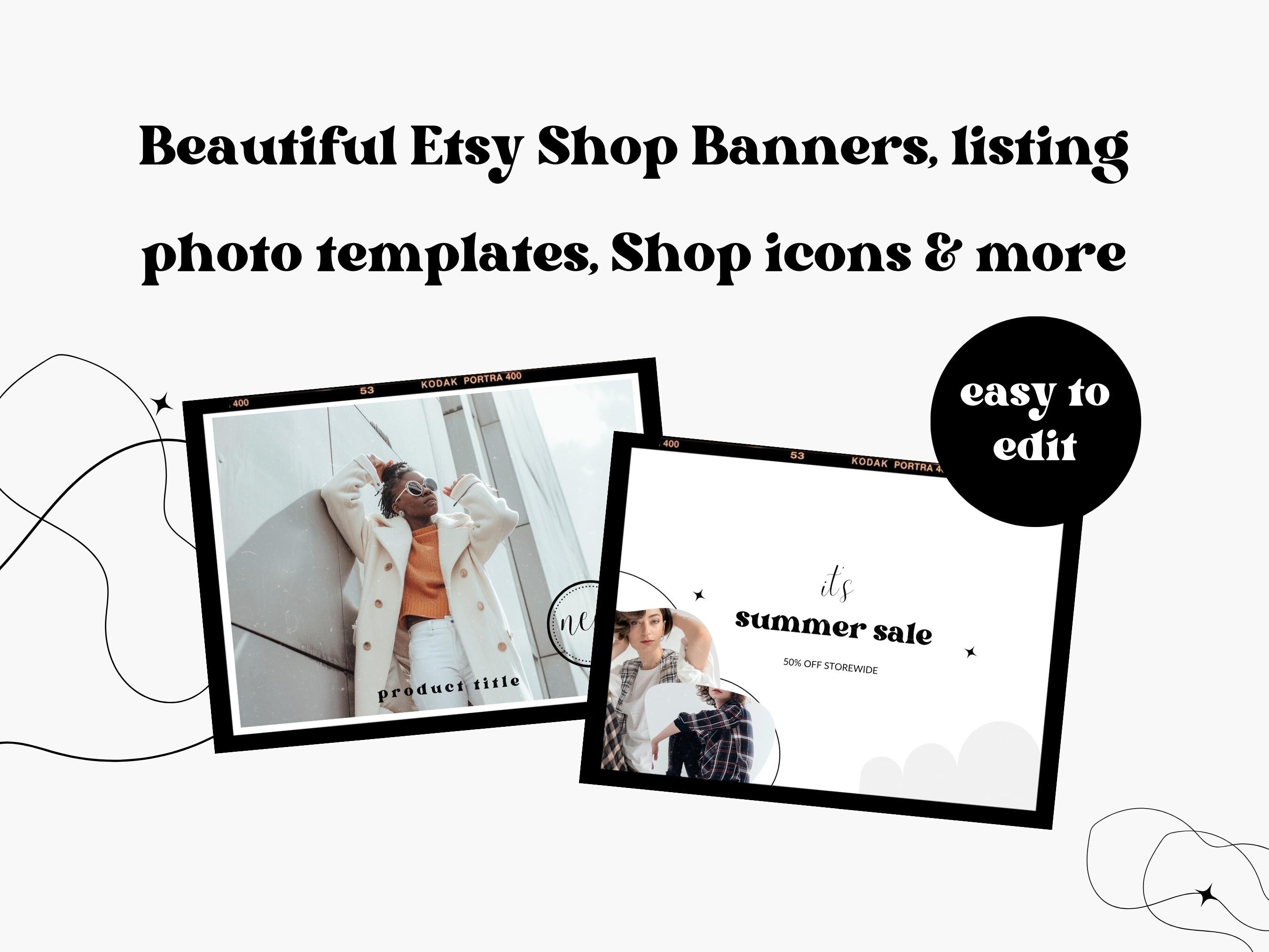 Etsy Shop Banner Templates, Modern Editable Etsy Branding Kit Template ...