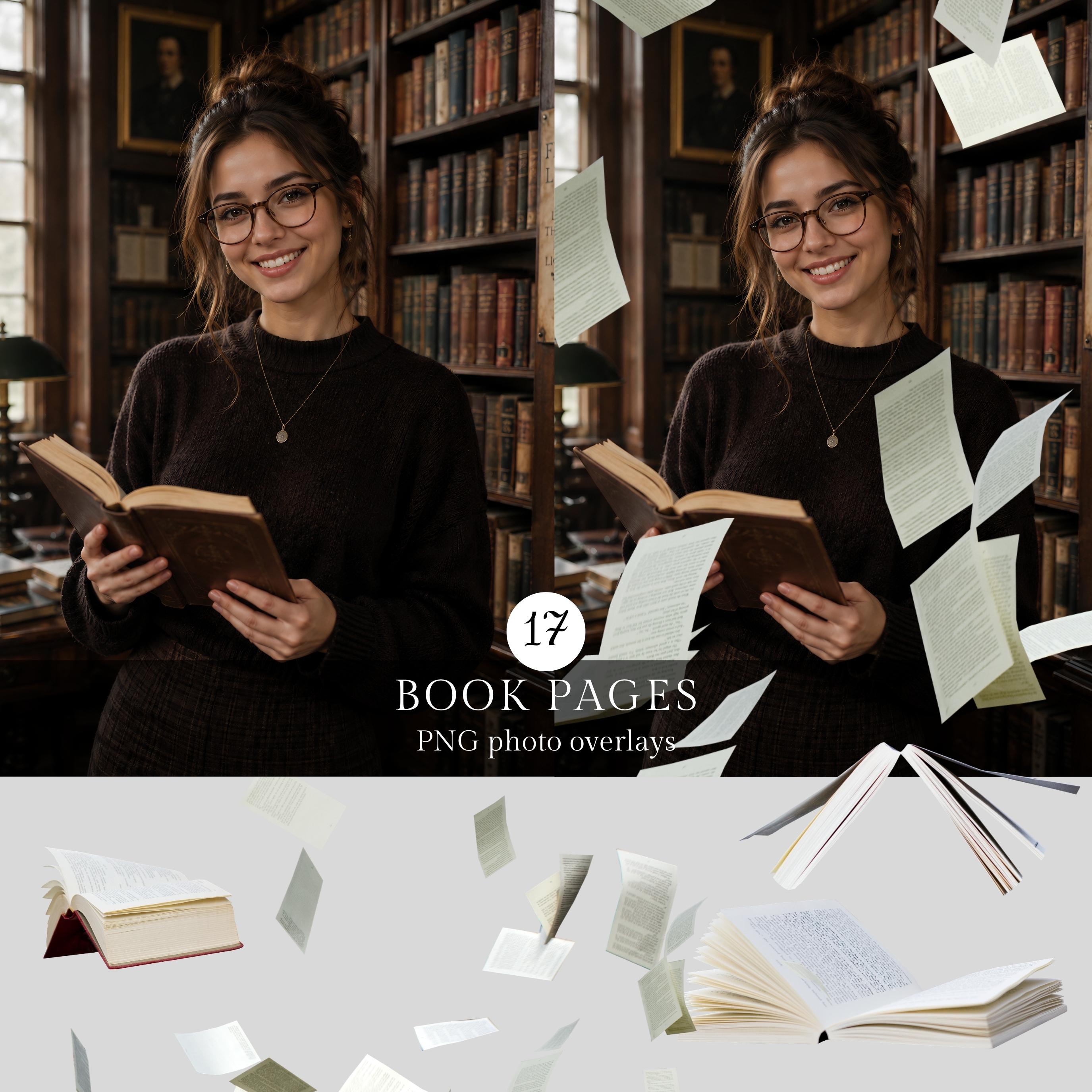 Flying Book Pages PNG Overlay | Vintage Open Book Photo Overlay for ...