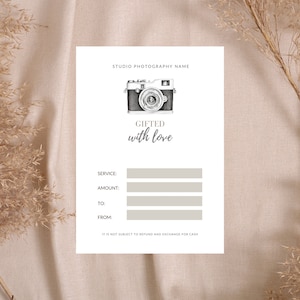 Photography Gift Certificate Template: Editable Photo Session Voucher ...