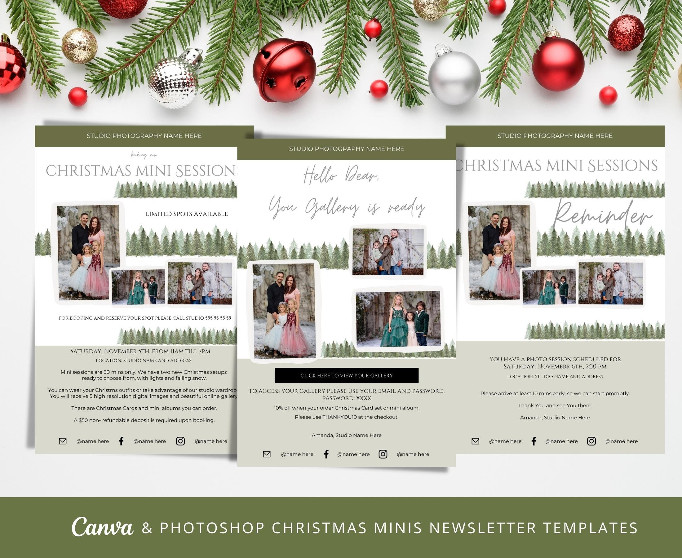 Christmas Email Newsletter Canva and Photoshop Template for - Etsy